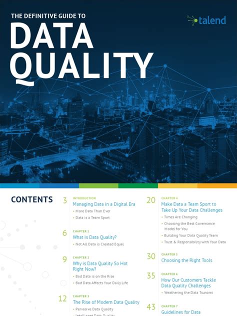 Talend Data Quality Guide Pdf Data Quality Machine Learning