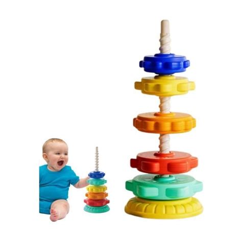 Spin Stacking Toy Rainbow Spin Stack Tower Educational Spin Stacking