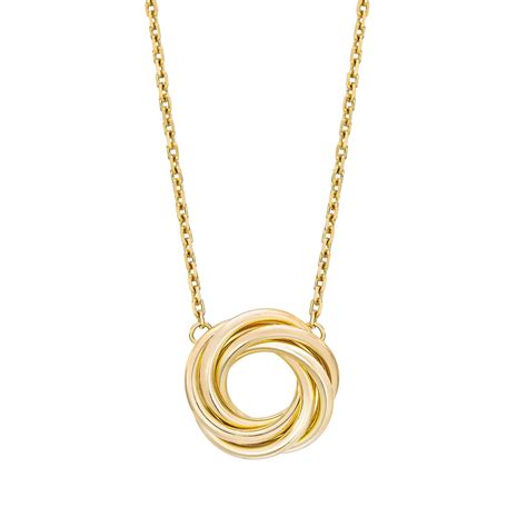 14kt Yellow Gold 18 Love Knot Necklace Made In Italy 1687678 249
