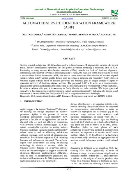 Pdf Automated Service Identification Framework Asif