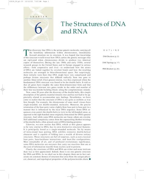 PDF CHAPTER 6 The Structures Of DNA And RNA DNA STRUCTURE DNA Is Composed Of Polynucleotide