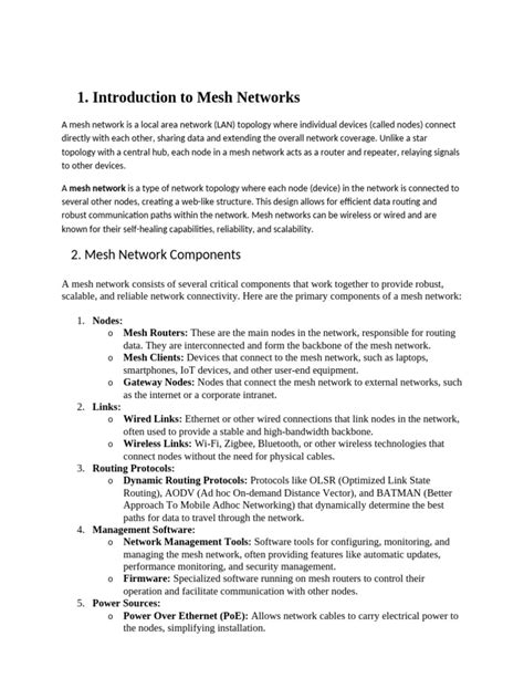 Introduction To Mesh Networks Pdf