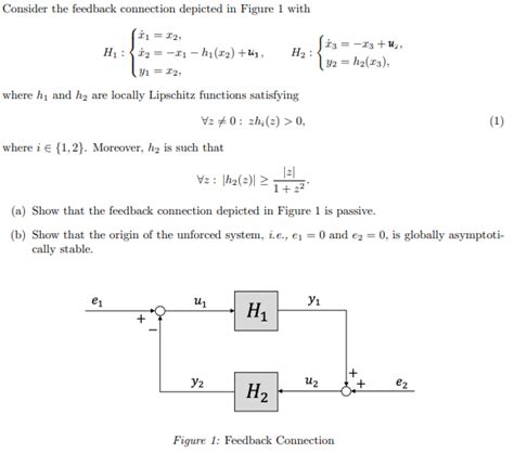 Solved Consider The Feedback Connection Depicted In Figure 1