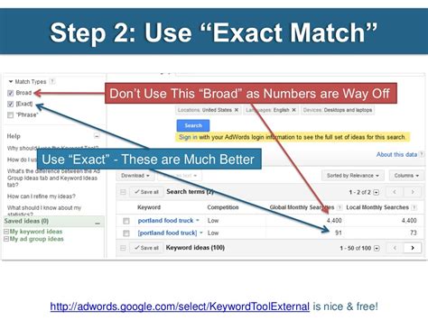 Step 2 Use “exact Match”