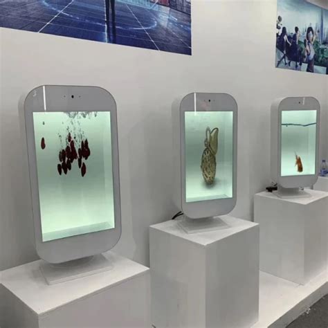 Vertical Transparent Screen LCD Display Touch Screen Transparent LCD Showcase Digital Signage