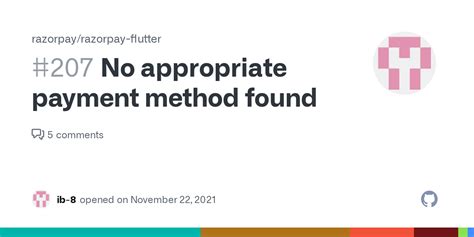 No Appropriate Payment Method Found Issue Razorpay Razorpay Flutter GitHub