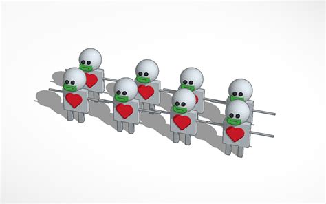 3d Design Love Bots Holding Hands Tinkercad