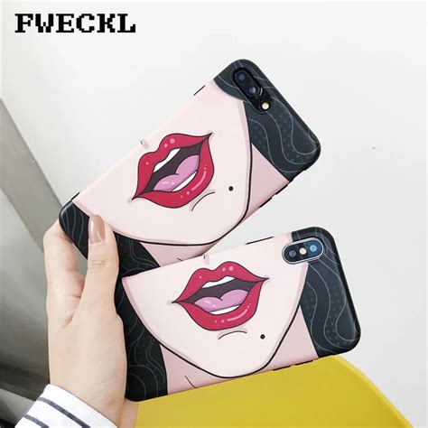 Creative Design Sexy Girl Red Lips Phone Case For IPhone Plus X XS