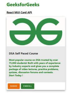 React Mui Card Api Geeksforgeeks