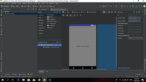 preview screen shows android coordinatorlayout upon creating a new project android