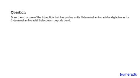 Solved Draw The Structure Of The Tripeptide That Has Proline As Its N Terminal Amino Acid And
