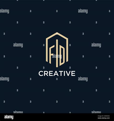 Fd Initial Monogram Logo With Hexagonal Shape Style Real Estate Logo Design Ideas Inspiration
