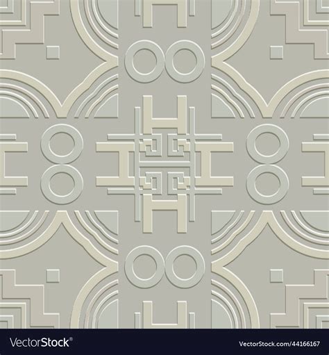 Colorful Geometric Emboss 3d Seamless Pattern Vector Image