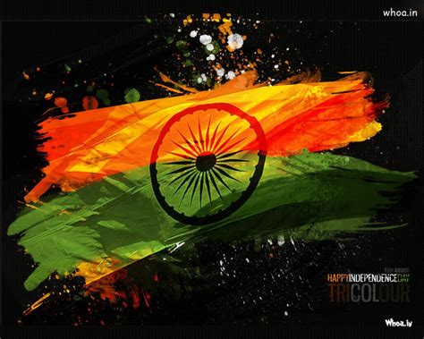 Happy Independence Day Tri Colour Hd Wallpaper
