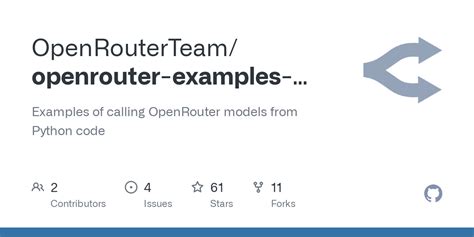 Github Openrouterteam Openrouter Examples Python Examples Of Calling