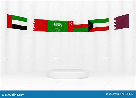 Gcc Flags Around A Platform Stock Illustration Illustration Of Reagional Arab 40850534