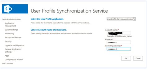 2013 User Profile Service Application Unable To Create A New User Profile Service Application