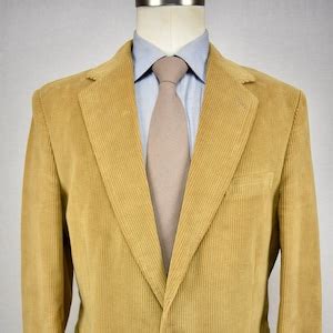 Buy 1980 90s John Alexander Solid Tan Corduroy Two Button Sport Coat