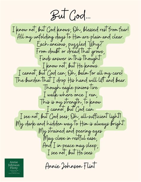 Printable Poem Annie Johnson Flint But God Cream Poetry Print