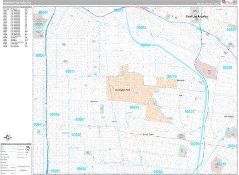 Huntington Park Ca Zip Code Map Premium Marketmaps