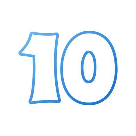 Number 10 Generic Gradient Outline Icon