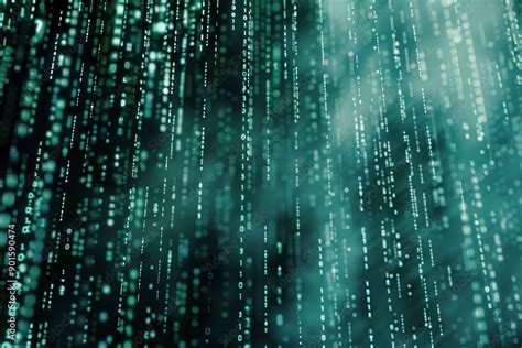 Animated Cascading Lines Of Binary Code Characters Replicating The