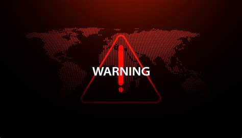 Premium Vector Abstract Red Warning Symbol On World Map Background For Warning Disaster Or