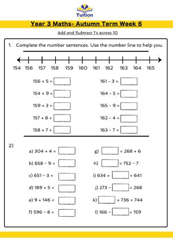 year 3 add and subtract 1 s across 10 and 10 s across 100 teaching