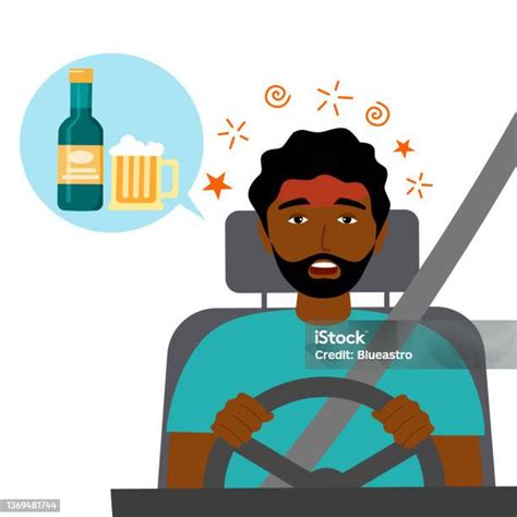 음주 남자 운전 자동차 개념 벡터 일러스트 음료는 캠페인을 유도하지 않습니다 운전하기에 대한 스톡 벡터 아트 및 기타 이미지 운전하기 음주 운전 술 취한 Istock