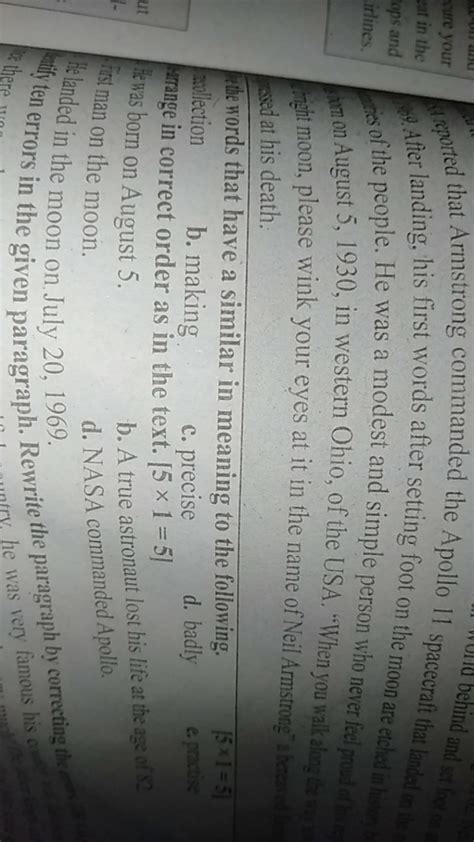 Rewrite The Paragraph By Correcting The Identify Ten Errors In The Given
