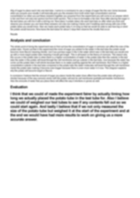 Solution Investigate How The Concentration Of Sugar Solution Affects