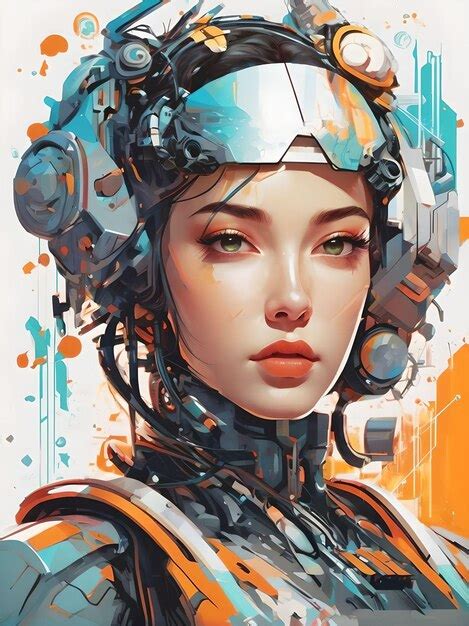 Premium Photo Techno Temptation Anime Art Of A Cyborg Girl