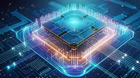 Visualizing Advanced Technology With Microchip And Circuit Board Innovations Stock Image Image