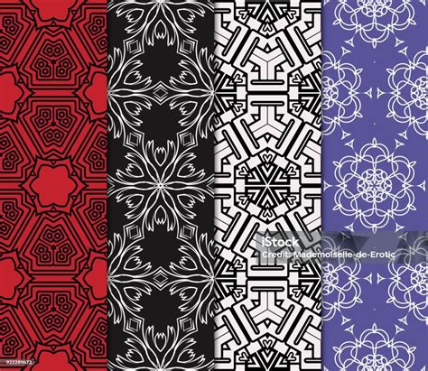 현대적인 장식으로 원래 완벽 한 패턴의 집합입니다 기하학적 스타일입니다 패션 인테리어 디자인입니다 벡터 0명에 대한 스톡 벡터