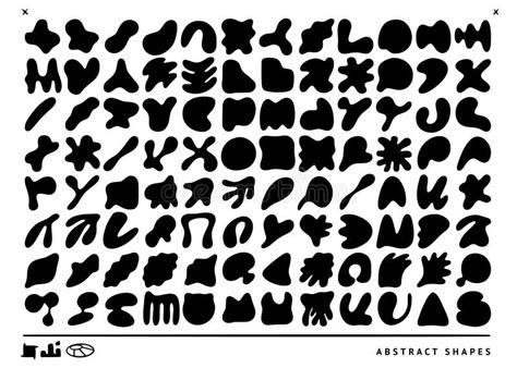 Blob Shapes Abstract Organic Form Irregular Liquid Circle Round Bubble Black Silhouette