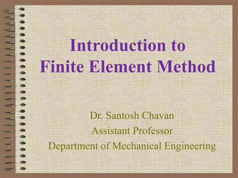 General Steps Of The Finite Element Method Pptx
