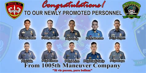 1005th Congratulations To The Newly Promoted Pnp Personnel Of The