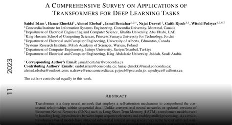 Paper Page A Comprehensive Survey On Applications Of Transformers For Deep Learning Tasks