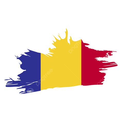 차드 국기 붓 필치는 클립 아트 차드 플래그 브러시 차드 플래그 페인트 차드 국기 Stocke Png 일러스트 및 벡터