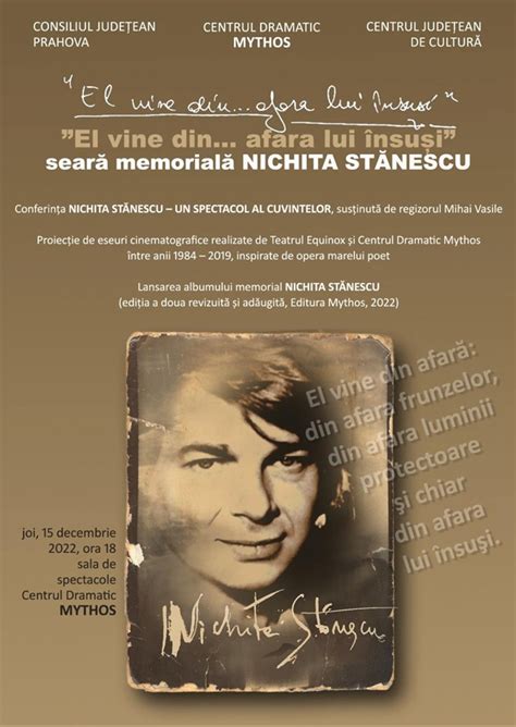 La Ploiești Seară Memorială Dedicată Poetului Nichita Stănescu Ziarul Prahova