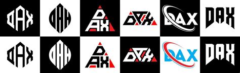 Dax Letter Logo Design In Six Style Dax Polygon Circle Triangle