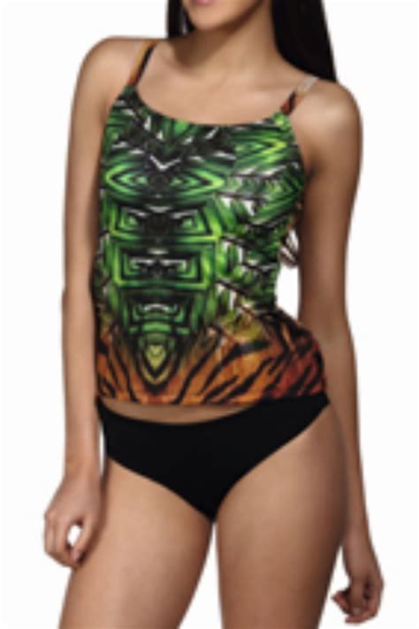 Animal Print Tankini In Plus Size