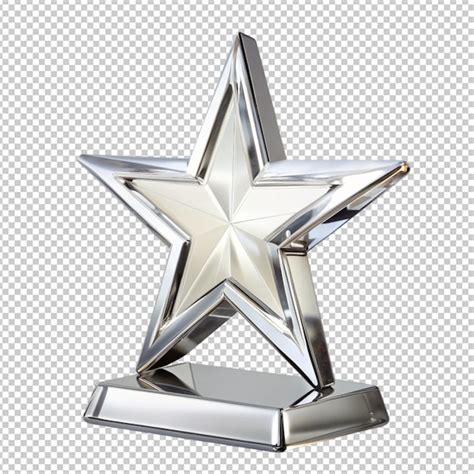 투명한 배경에 고립 된 유리 별 트로피 세트 프리미엄 Ai 생성 Psd