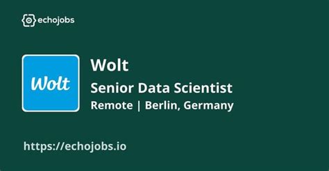 wolt is hiring senior data scientist courier earnings remote berlin germany [machine