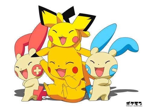 Plusle Pichu Pikachu And Minun Cute Pokemon Pictures Pichu Pikachu Raichu Pokemon