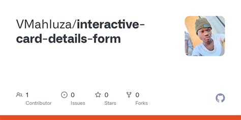 GitHub VMahluza Interactive Card Details Form