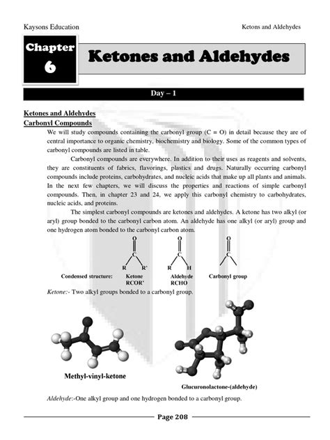 Aldehyde And Ketones Ch 6 Pdf Aldehyde Ketone