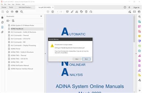 Ram Staad Adina Allowing Linked Manuals In Acrobat Reader