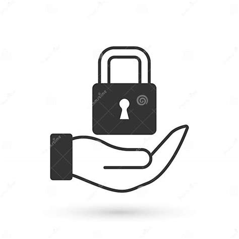 Grey Lock Icon Isolated On White Background Padlock Sign Security