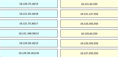 Drag Each IPv Host Address On The Left To The Matching Broadcast Address On The Right